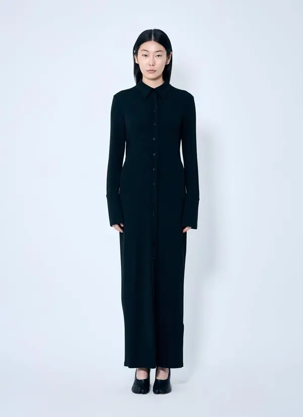 Sportmax Crepe Jersey Shirt Dress - Black