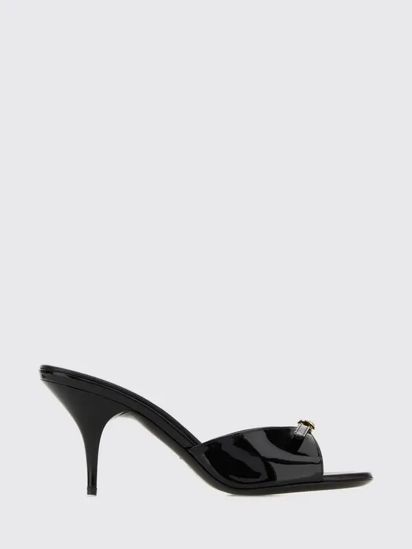 Miu Miu Patent Leather Heeled Sandals - Black