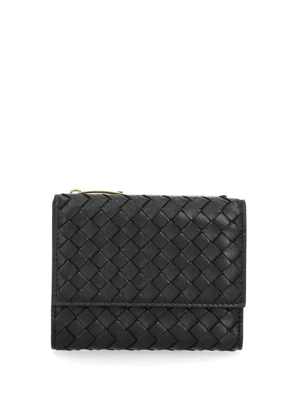Bottega Veneta Small Bi-fold Woven Wallet - Black
