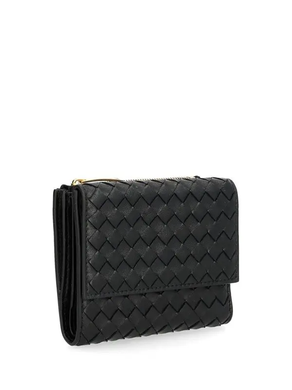 Bottega Veneta Small Bi-fold Woven Wallet - Black