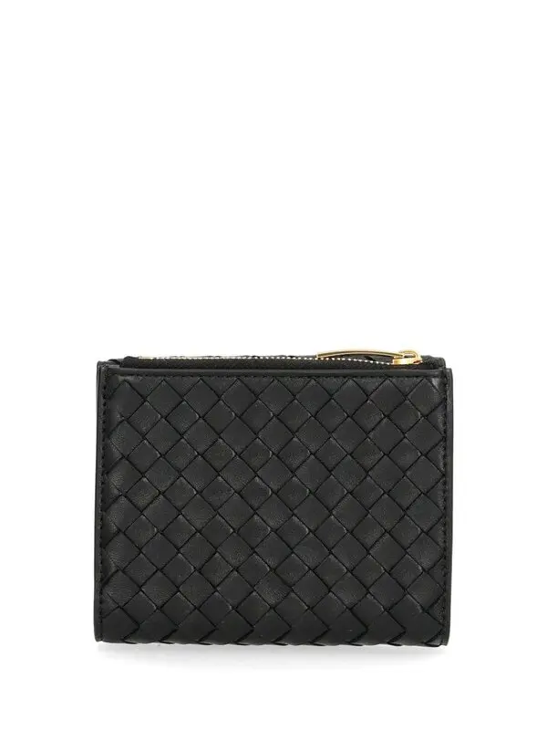 Bottega Veneta Small Bi-fold Woven Wallet - Black