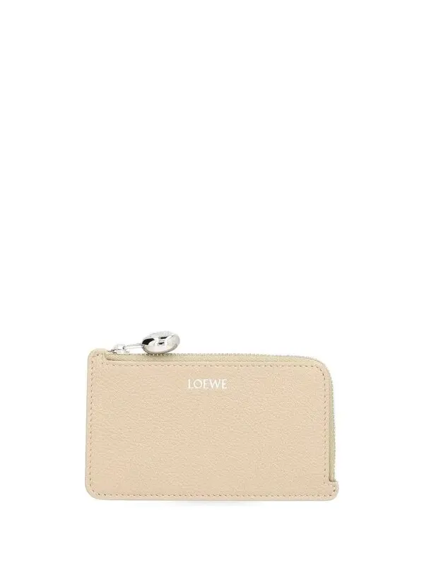 Loewe Pebble Square Card Holder - Cream
