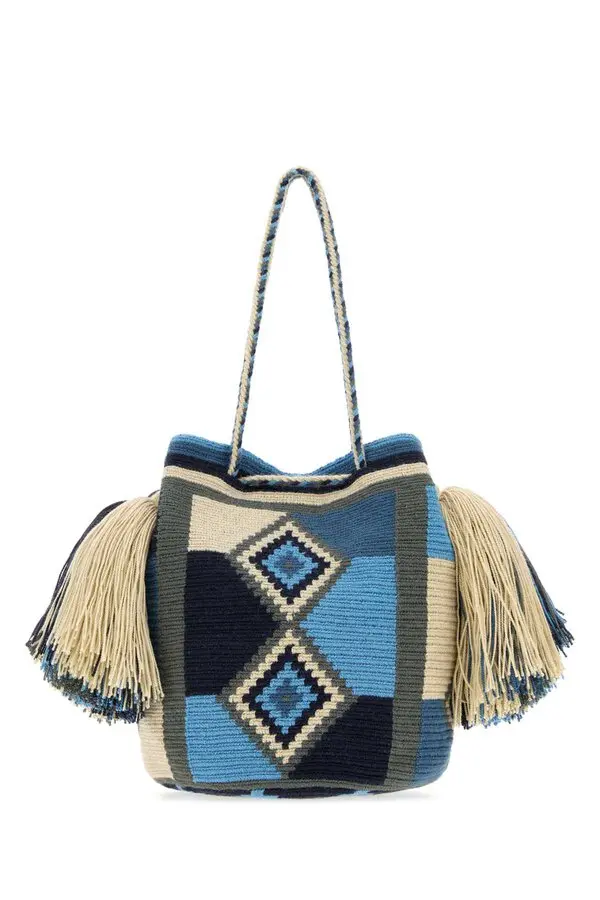 JW Anderson Embroidered Fabric Wayuu Bucket Bag - Multicolor