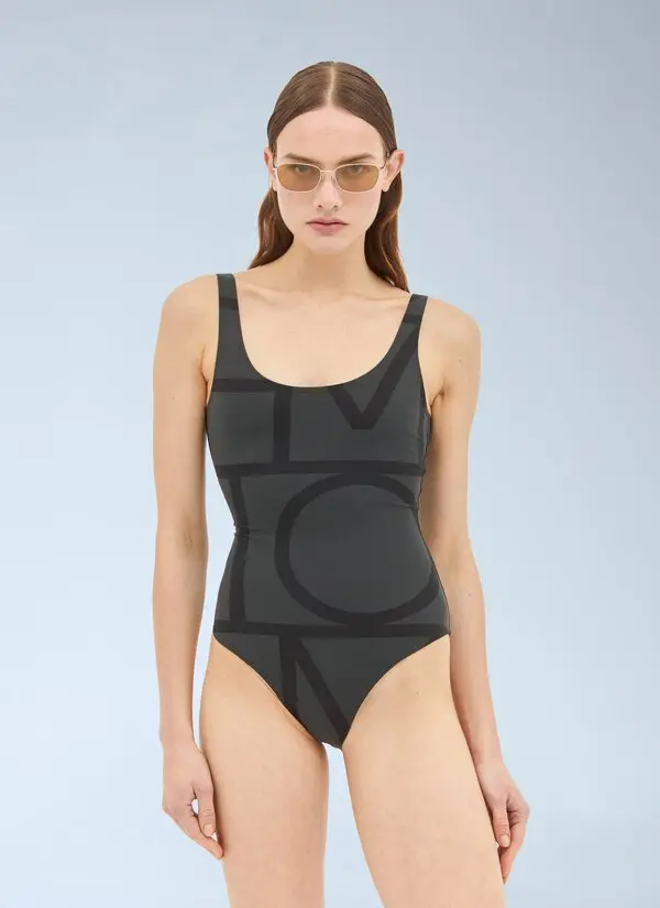 TOTEME Monogram Swimsuit - Black