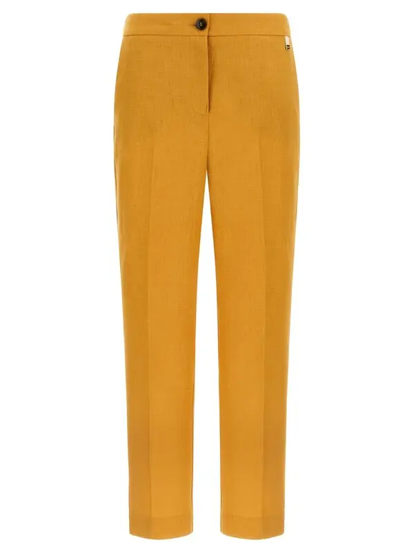 Herno Linen Trousers - Orange