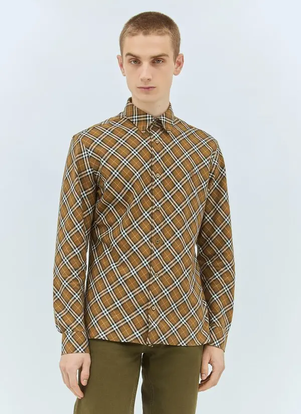 Burberry Check Cotton Shirt - Brown