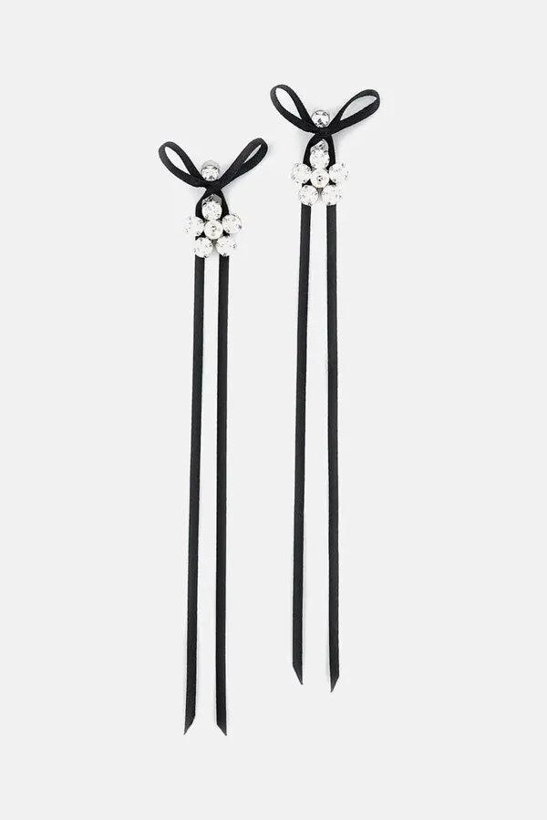 Simone Rocha Crystal Daisy Drop Earrings - Multicolor
