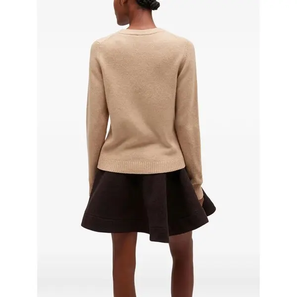 GANNI Wool Blend Graphic Knit Pullover - Cream
