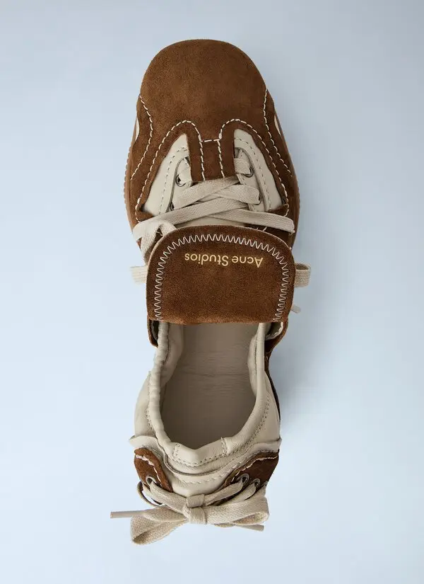 Acne Studios Suede Overlays Ballerina Sneakers - Brown
