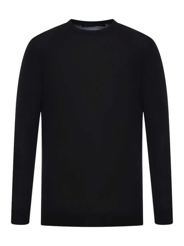 Kiton Crew Neck Wool Sweater - Black