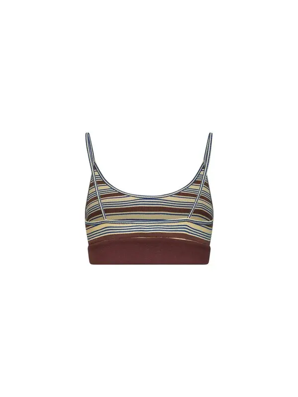 Fendi Striped Cotton Knit Bralette Top