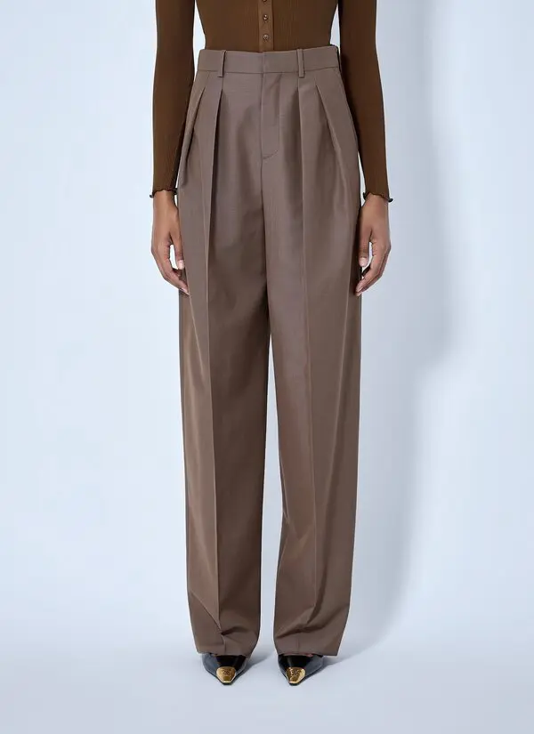 Saint Laurent Wool Blend Wide-leg Pants