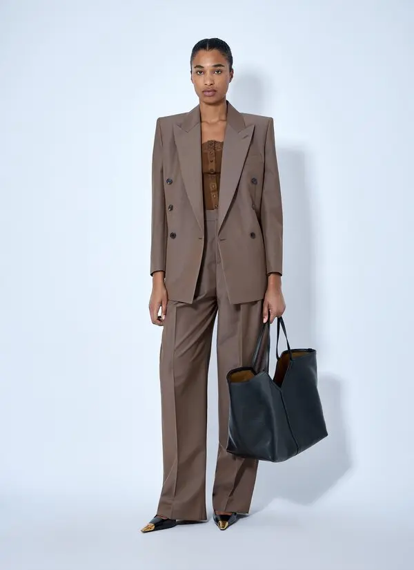 Saint Laurent Wool Blend Wide-leg Pants