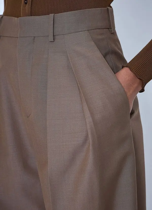 Saint Laurent Wool Blend Wide-leg Pants