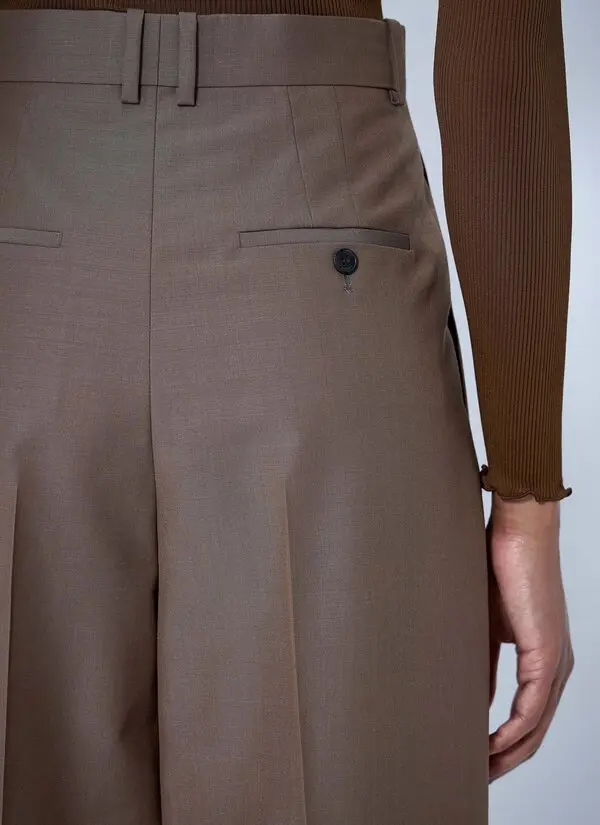 Saint Laurent Wool Blend Wide-leg Pants