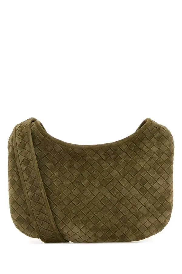 Bottega Veneta Sage Suede Crossbody Bag - Green