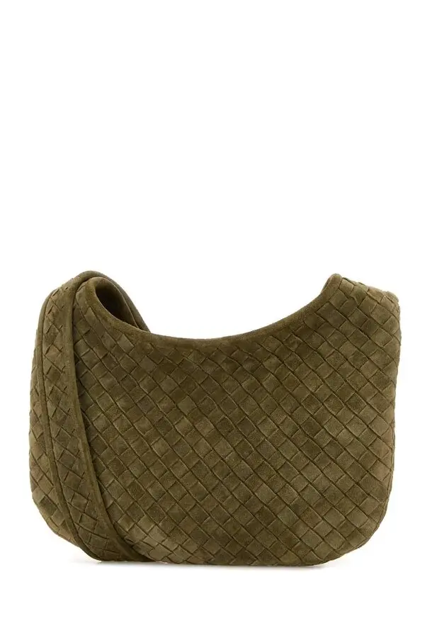 Bottega Veneta Sage Suede Crossbody Bag - Green