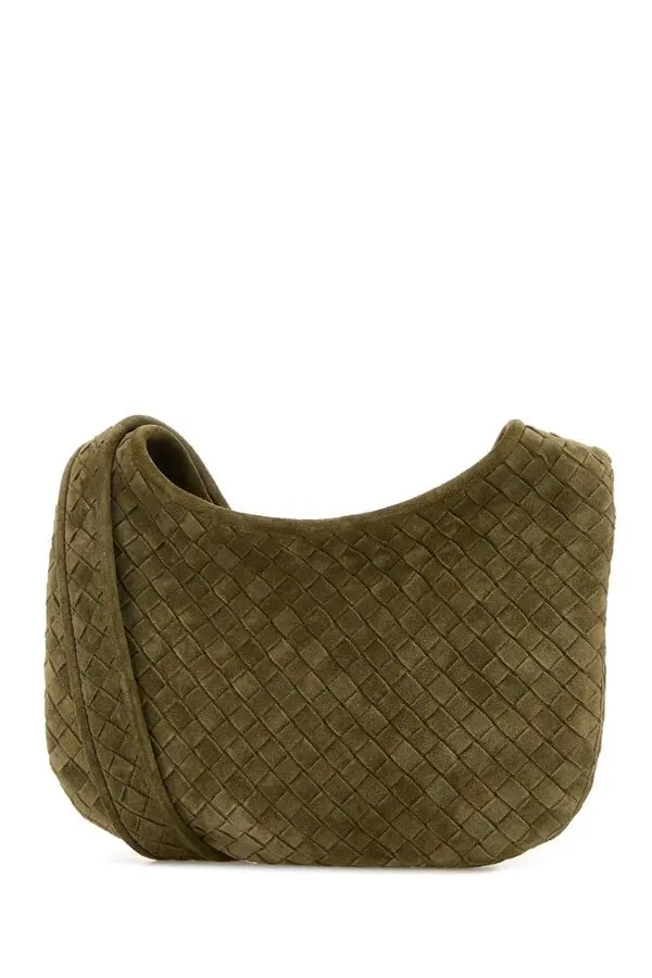 Bottega Veneta Sage Suede Crossbody Bag - Green