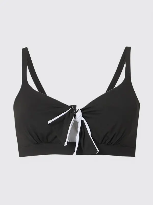 Max Mara Off-the-shoulder Polyamide V-neck Bikini Top - Black