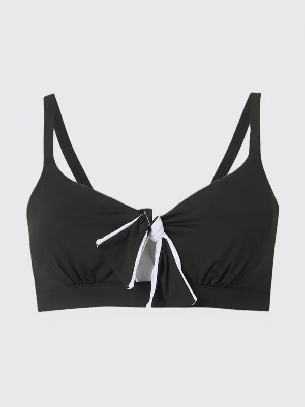 Max Mara Polyamide V-neck Bikini Top - Black