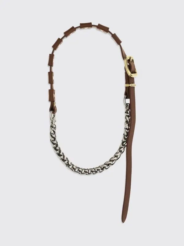 Miu Miu Leather Necklace With Buckle