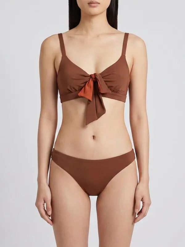 Max Mara Off-the-shoulder Polyamide V-neck Bikini Top