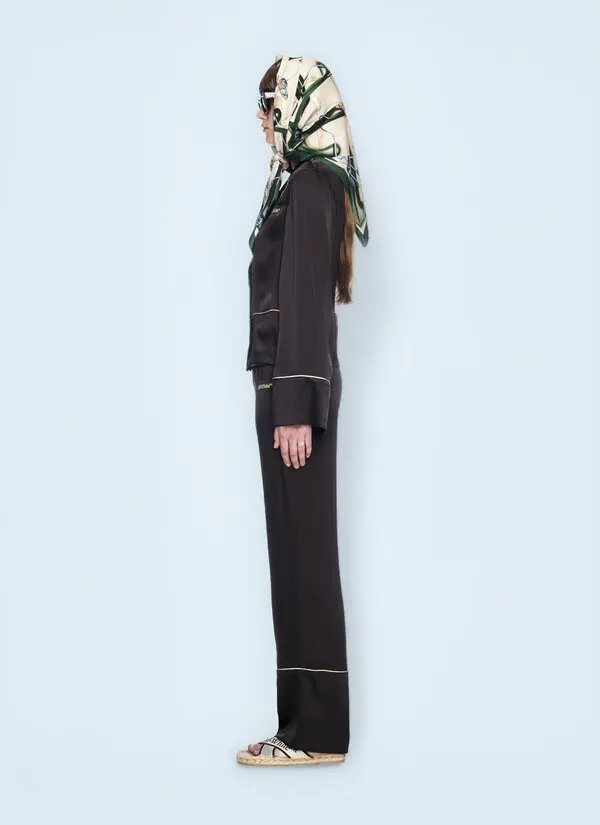 Off-White Satin Pants - Black