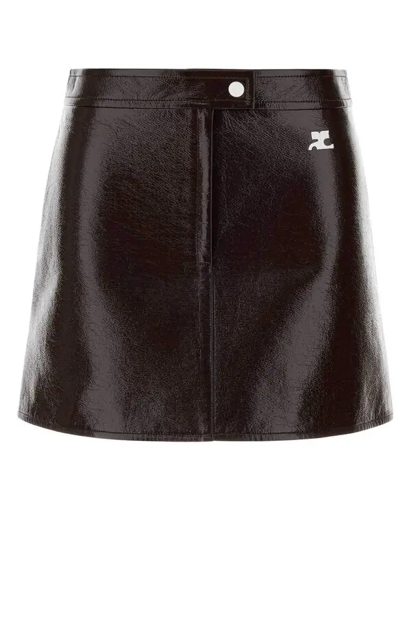 COURREGES Chocolate Vinyl Mini Skirt