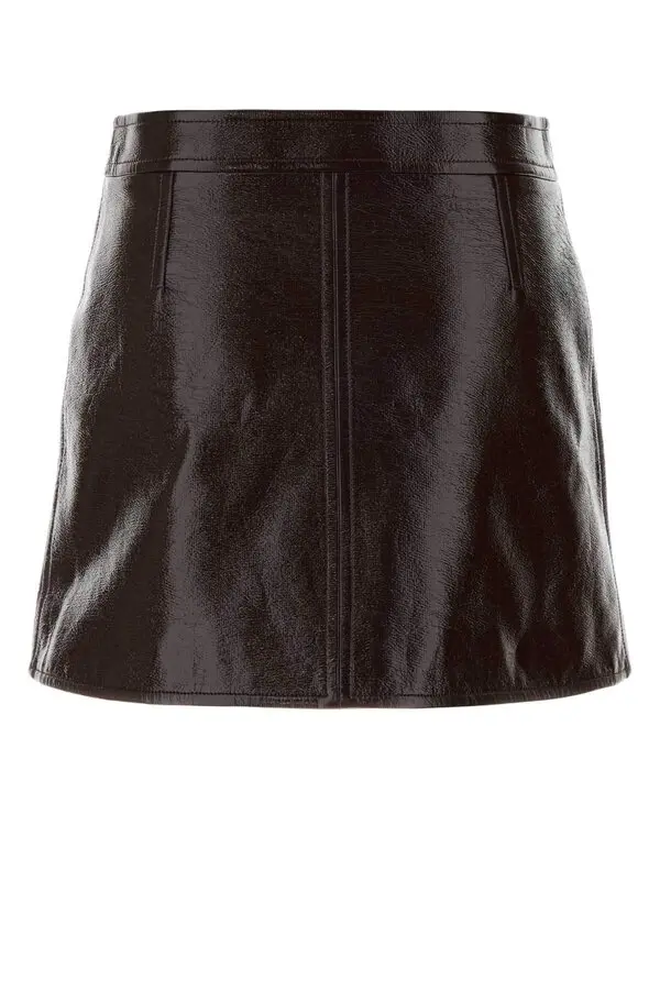 COURREGES Chocolate Vinyl Mini Skirt