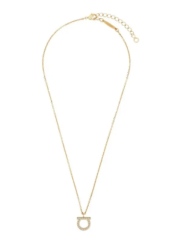 FERRAGAMO Gold-colored Necklace With Gancini Pendant In Brass For - Silver