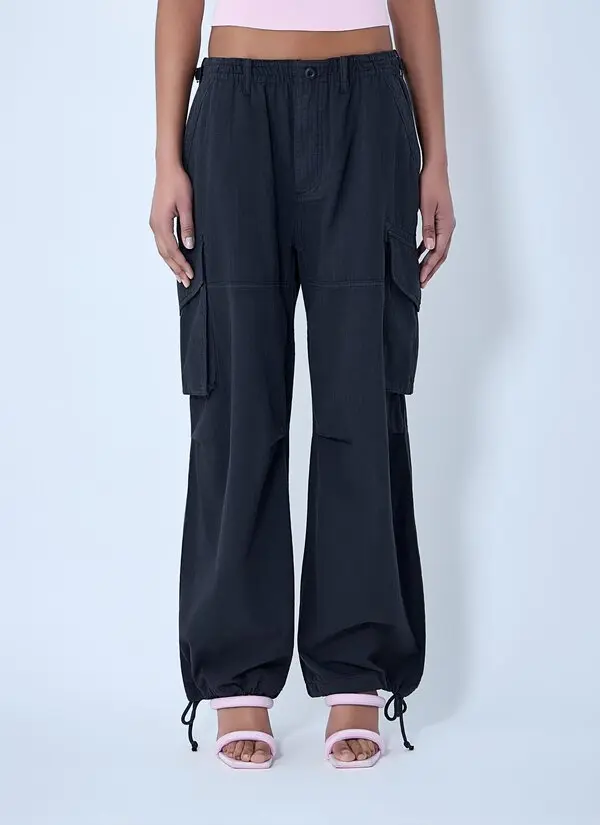 Alexander Wang Drawstring Cargo Trousers - Black