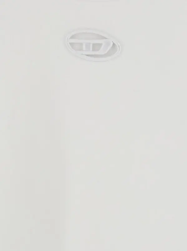 DIESEL® Angie Cotton T-shirt With Dlogo Plate - White