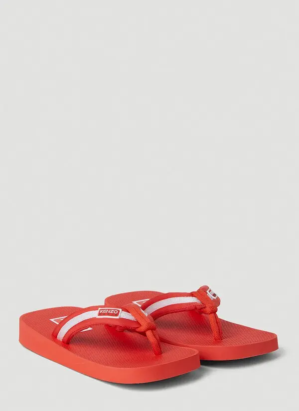 Kenzo Logo Patch Flip Flops