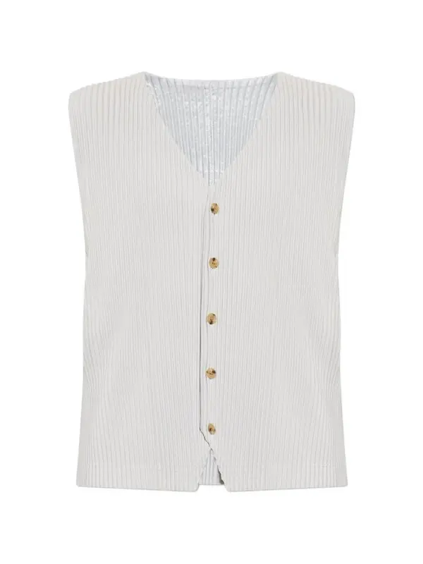 Issey Miyake Pleated V-necked Vest - Multicolor