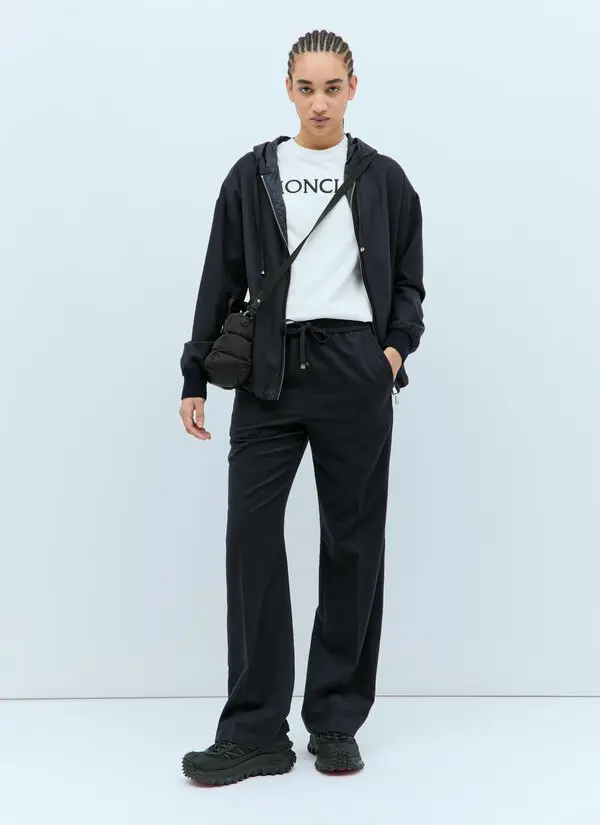 Moncler Wool-blend Drawstring Trackpants - Blue