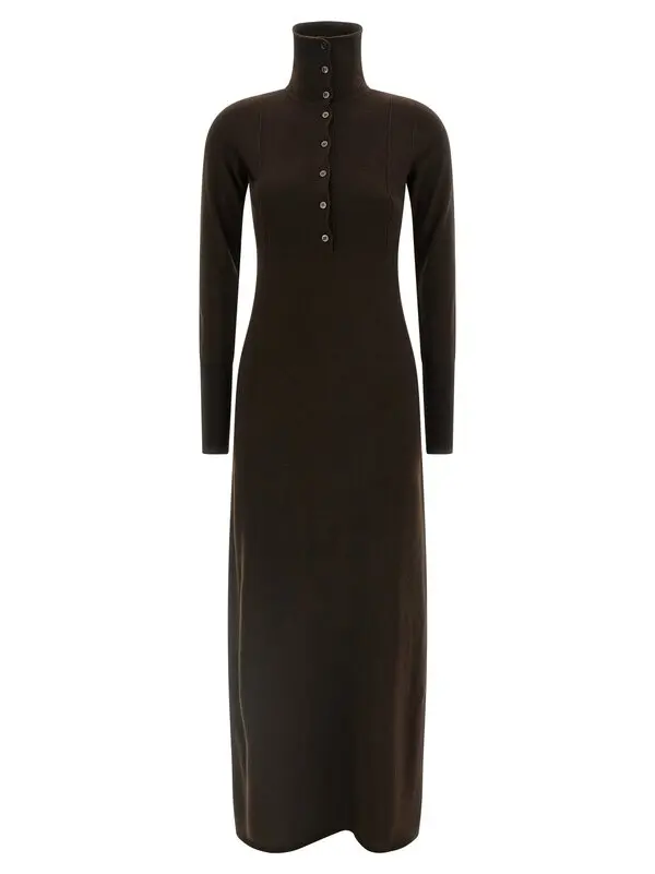TOM FORD Cashmere High Neck Long Dress - Brown