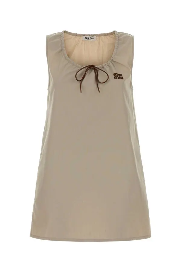 Miu Miu Cappuccino Cotton Mini Dress