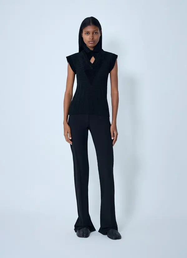 KIKO KOSTADINOV Knitted Polo Vest - Black