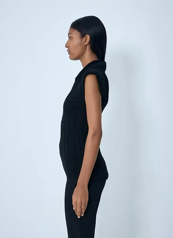 KIKO KOSTADINOV Knitted Polo Vest - Black