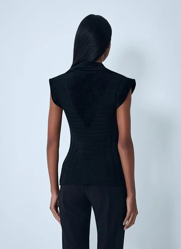 KIKO KOSTADINOV Knitted Polo Vest - Black