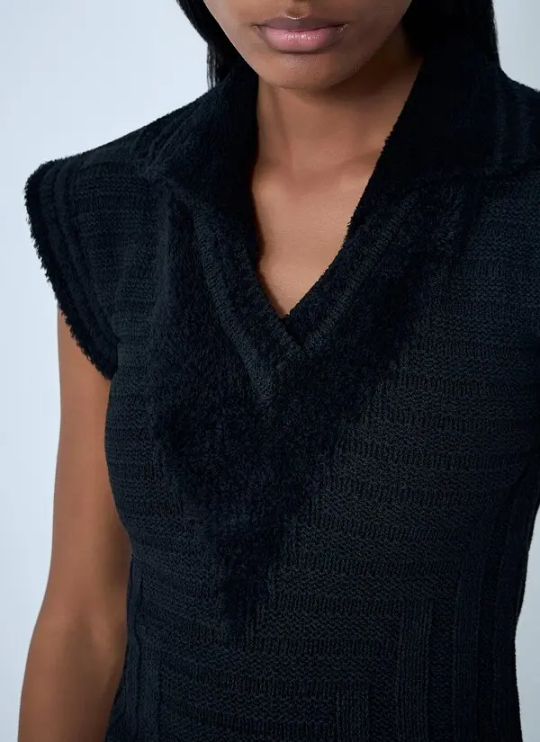 KIKO KOSTADINOV Knitted Polo Vest - Black