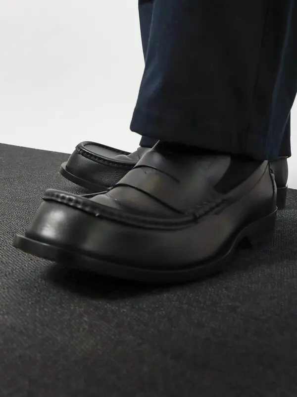 Loewe Bobine Leather Loafers With Engraved Anagram Logo