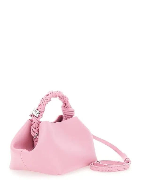 GANNI Bou' Pink Handbag 'with Braided Handle And Butterfly Plate On The Front In Leather Blend For - Multicolor
