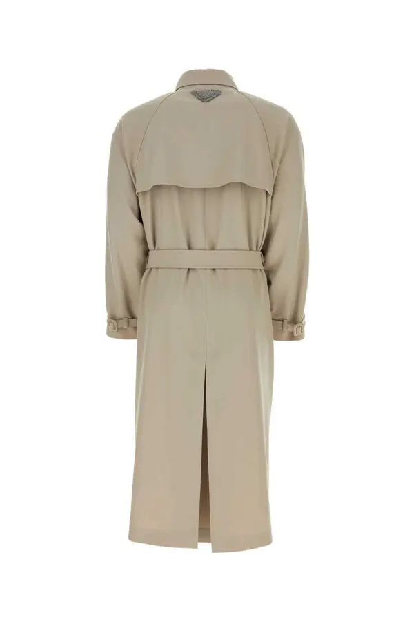 Prada Cappuccino Gabardine Trench Coat