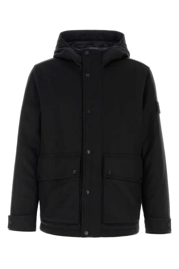 Stone Island Wool Blend Jacket - Black
