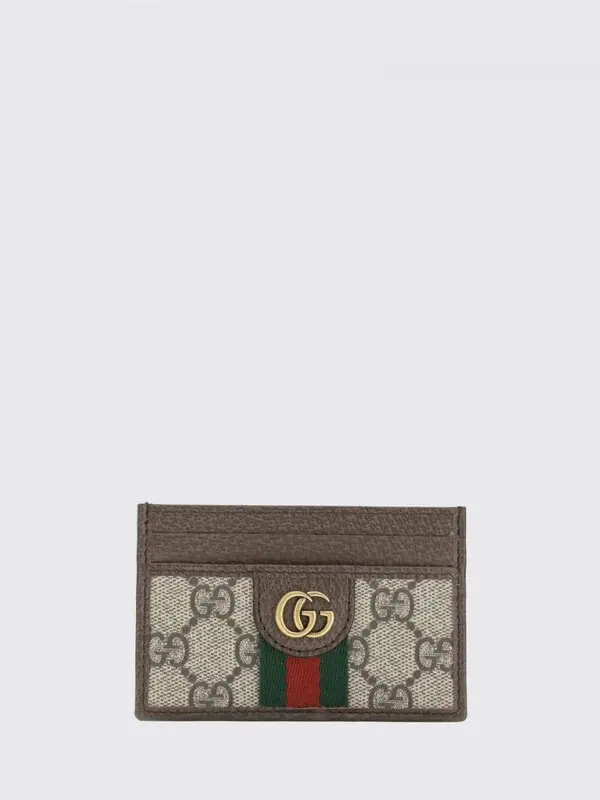 Gucci Ophidia Gg Supreme Canvas Card Holder - Brown