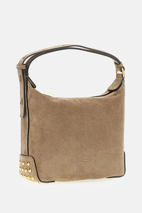 TOD'S Gmt Sacca Mini Metal Dots Suede Bag - Multicolor
