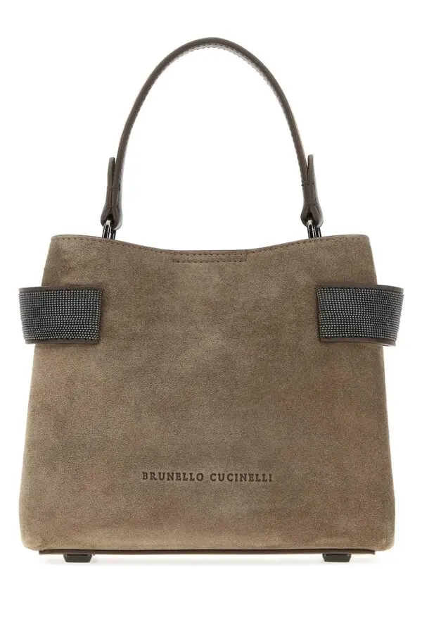 Brunello Cucinelli Mud Suede Handbag