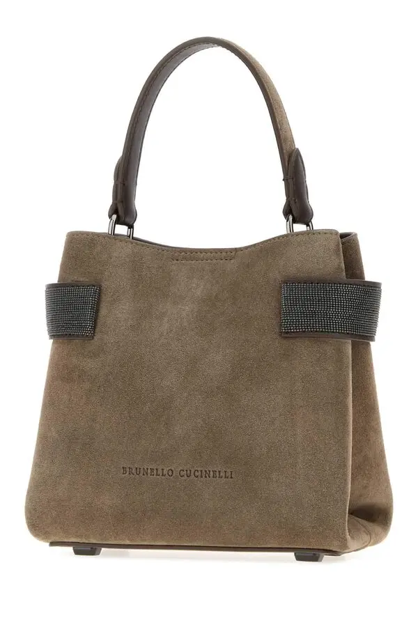 Brunello Cucinelli Mud Suede Handbag