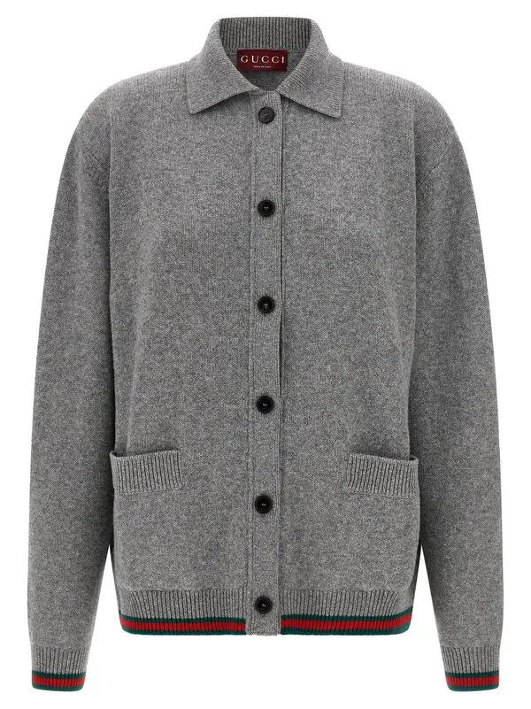 Gucci Polo Cardigan - Gray